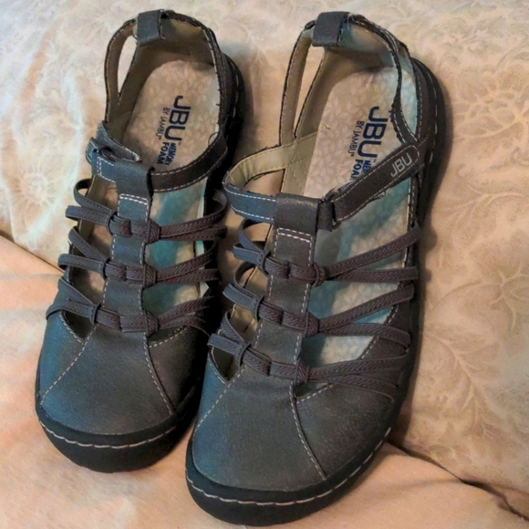 JBU | Shoes | Jbu Jambu Juliette Gray Closed Toe Strappy Sandals 6 ...